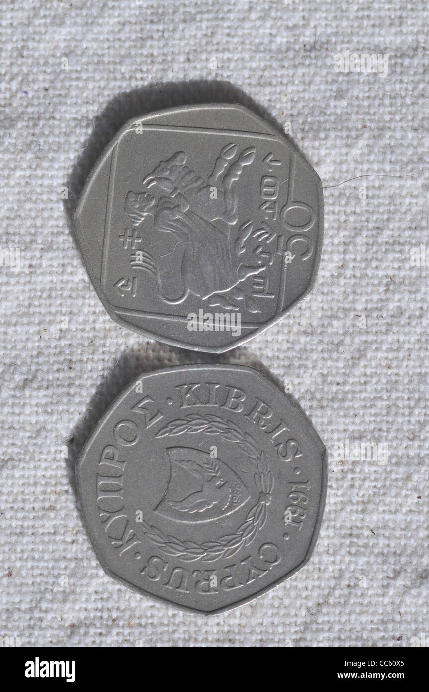 Cyprus Pound 50 cents coin Stock Photo - Alamy