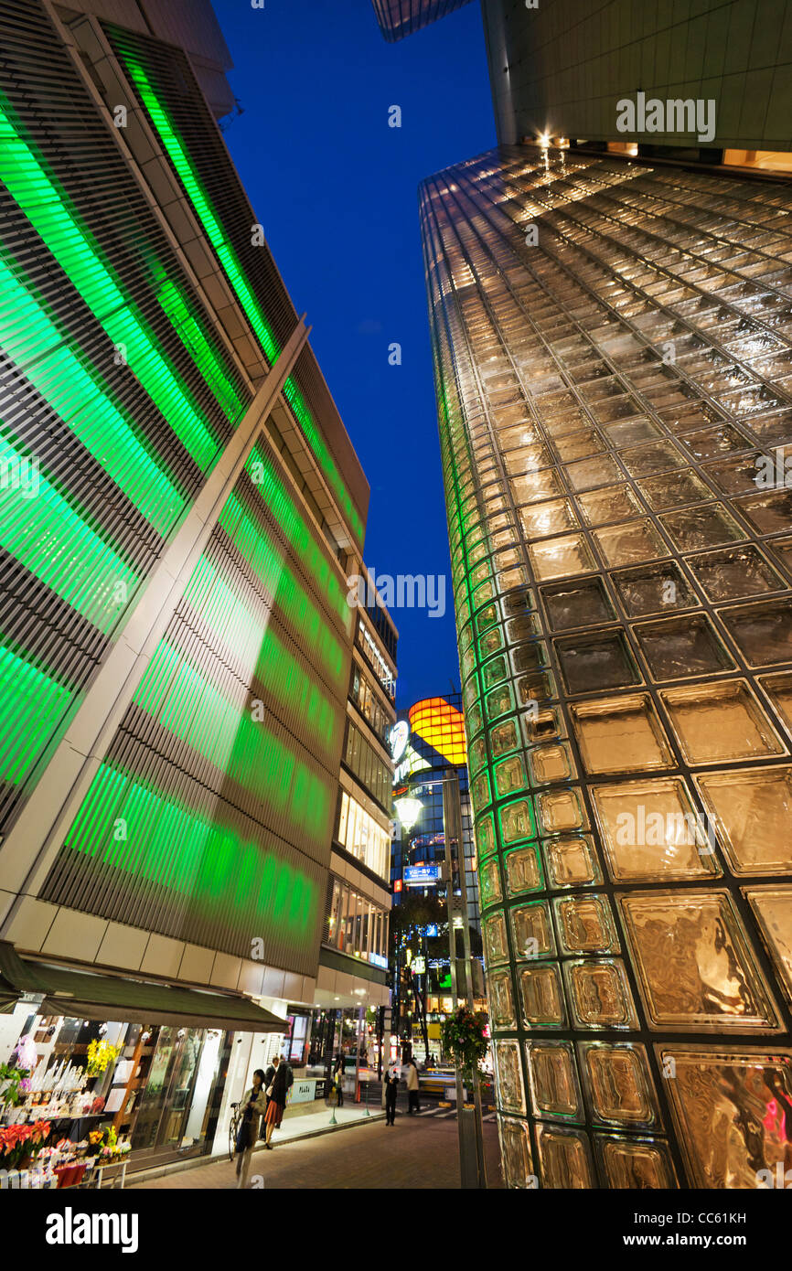 Japan, Tokyo, Ginza, Maison Hermes Store and Sony Building Stock Photo ...