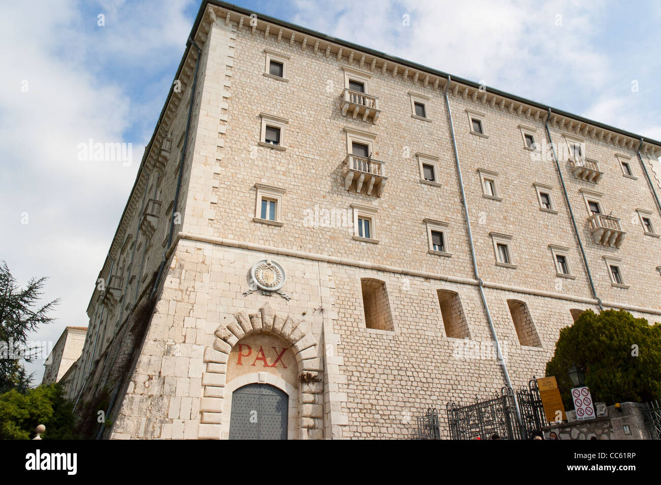 Monte Cassino monastery is on the top of a hill near Rome in Italy ...