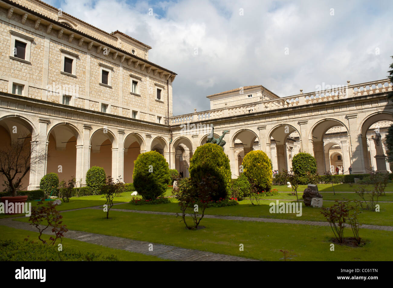 Monte Cassino monastery is on the top of a hill near Rome in Italy ...