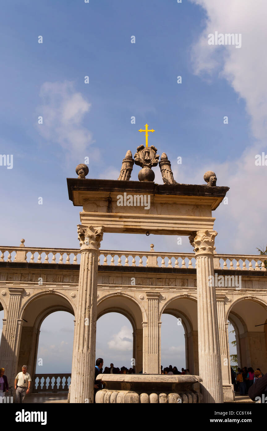 Monte Cassino monastery on the top of a hill near Rome in Italy Stock ...