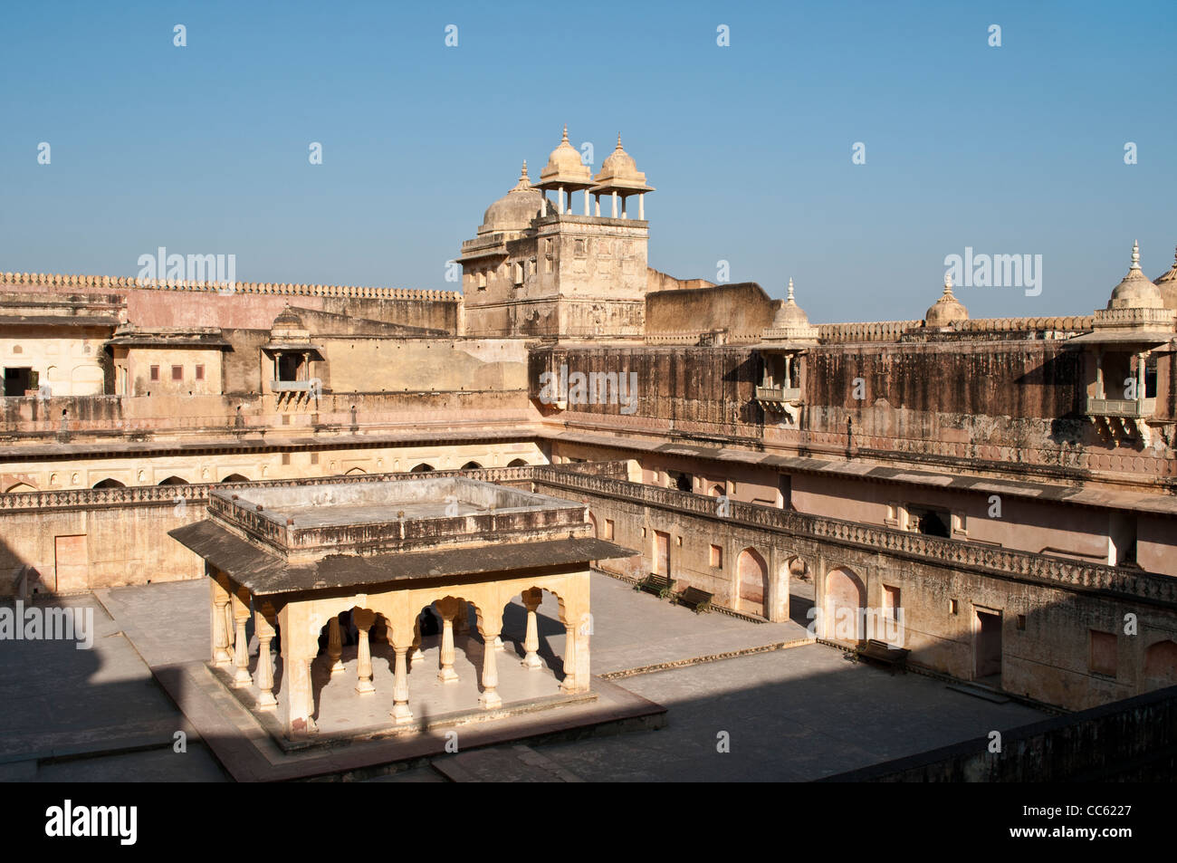 Pillared baradari in Main quadrangle, Palace of Man Singh I, Amber Fort ...