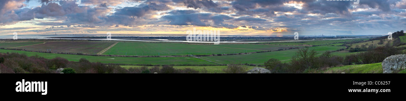 Overlooking Hadleigh Marshes and Canvey Island near the Mouth of Thames ...