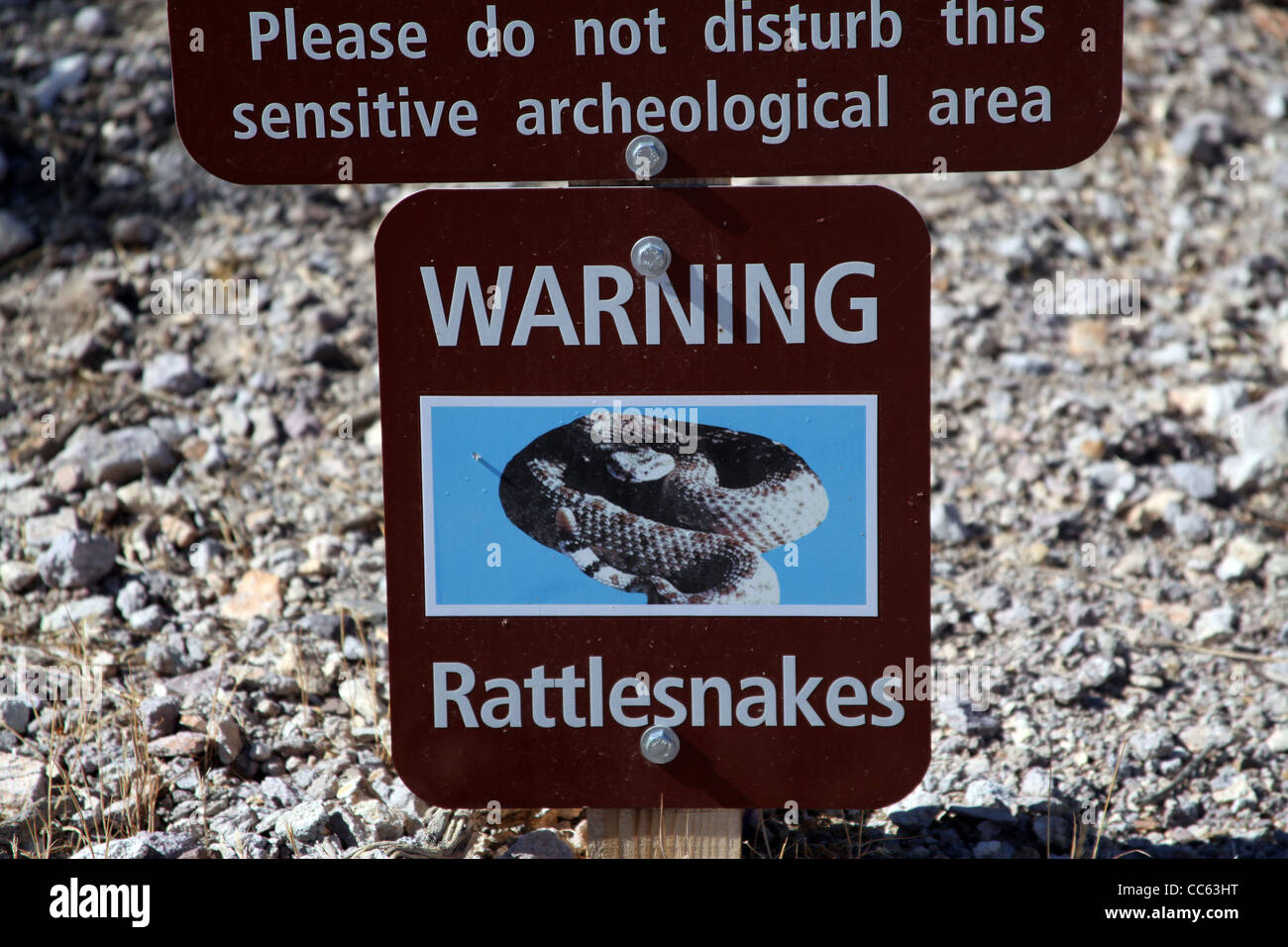 Beware rattlesnake sign hi-res stock photography and images - Alamy