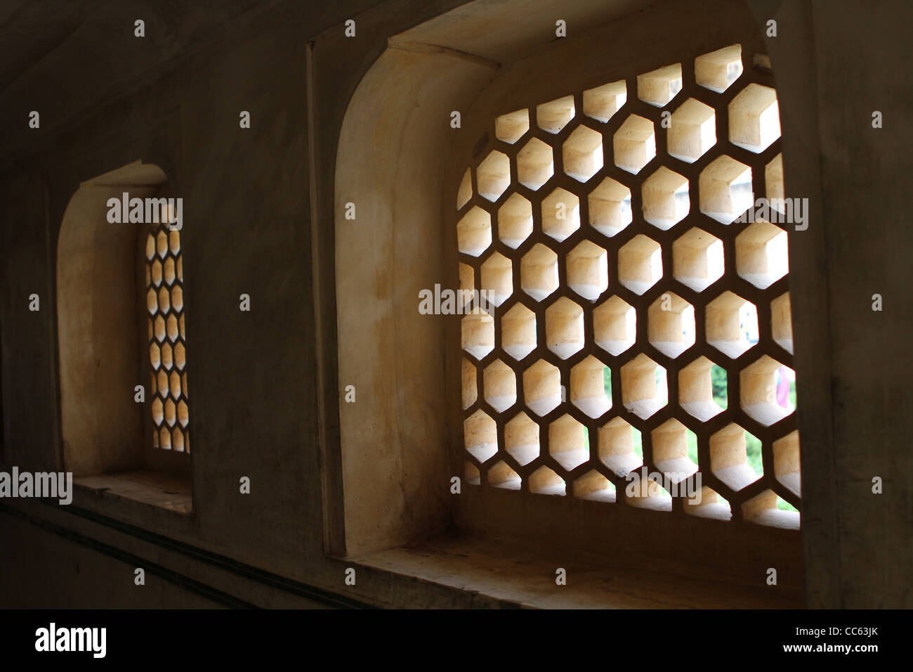 Honeycomb detail on windows in Amber Fort. Jaipur. Rajasthan. India ...