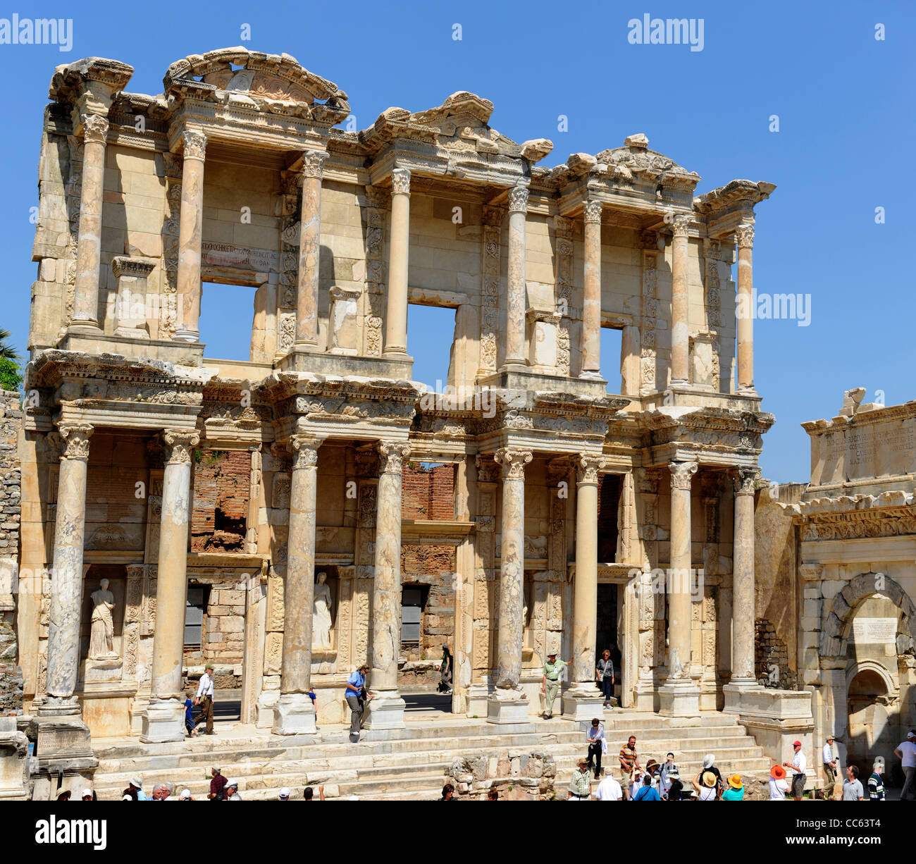 Celsus Library Ancient Ephesus Turkey Kusadasi Aegean Mediterranean ...