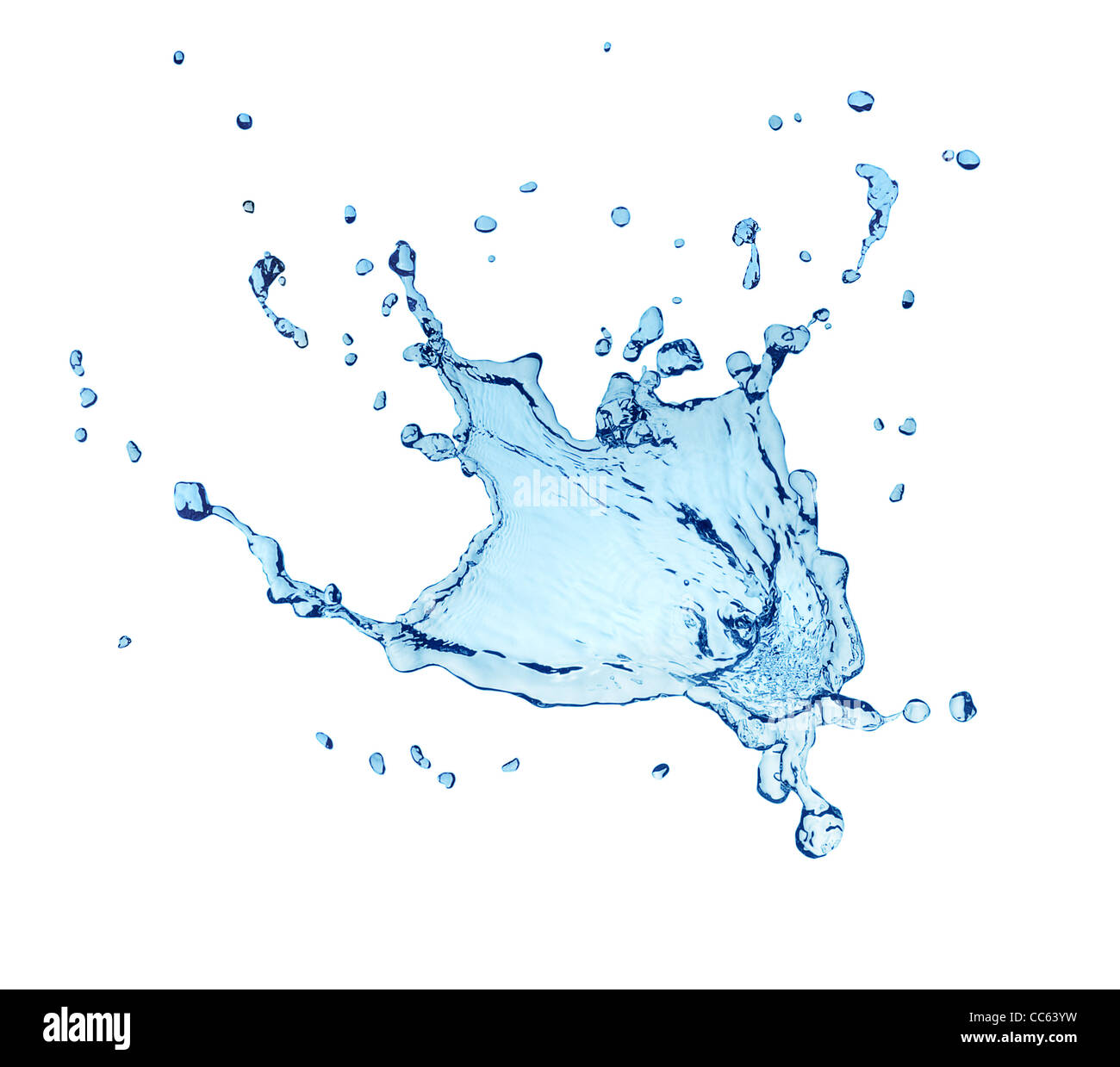 Blue water splash isolated on white background Stock Photo - Alamy