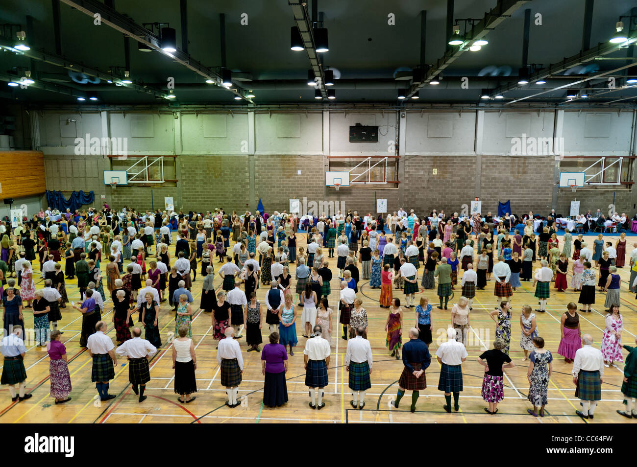 Traditional Scottish Country Dancing display with hundreds of dancers ...