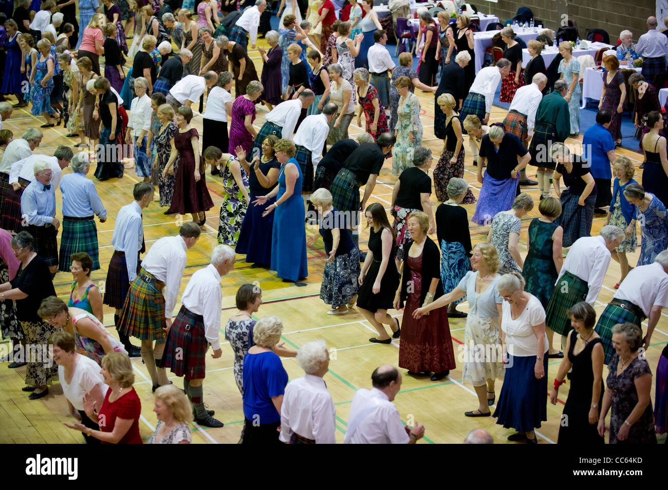 Traditional Scottish Country Dancing display with hundreds of dancers ...