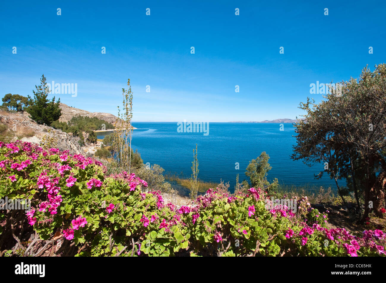 Peru, Lake Titicaca. Suasi Island Lodge, in Titicaca National Reserve ...