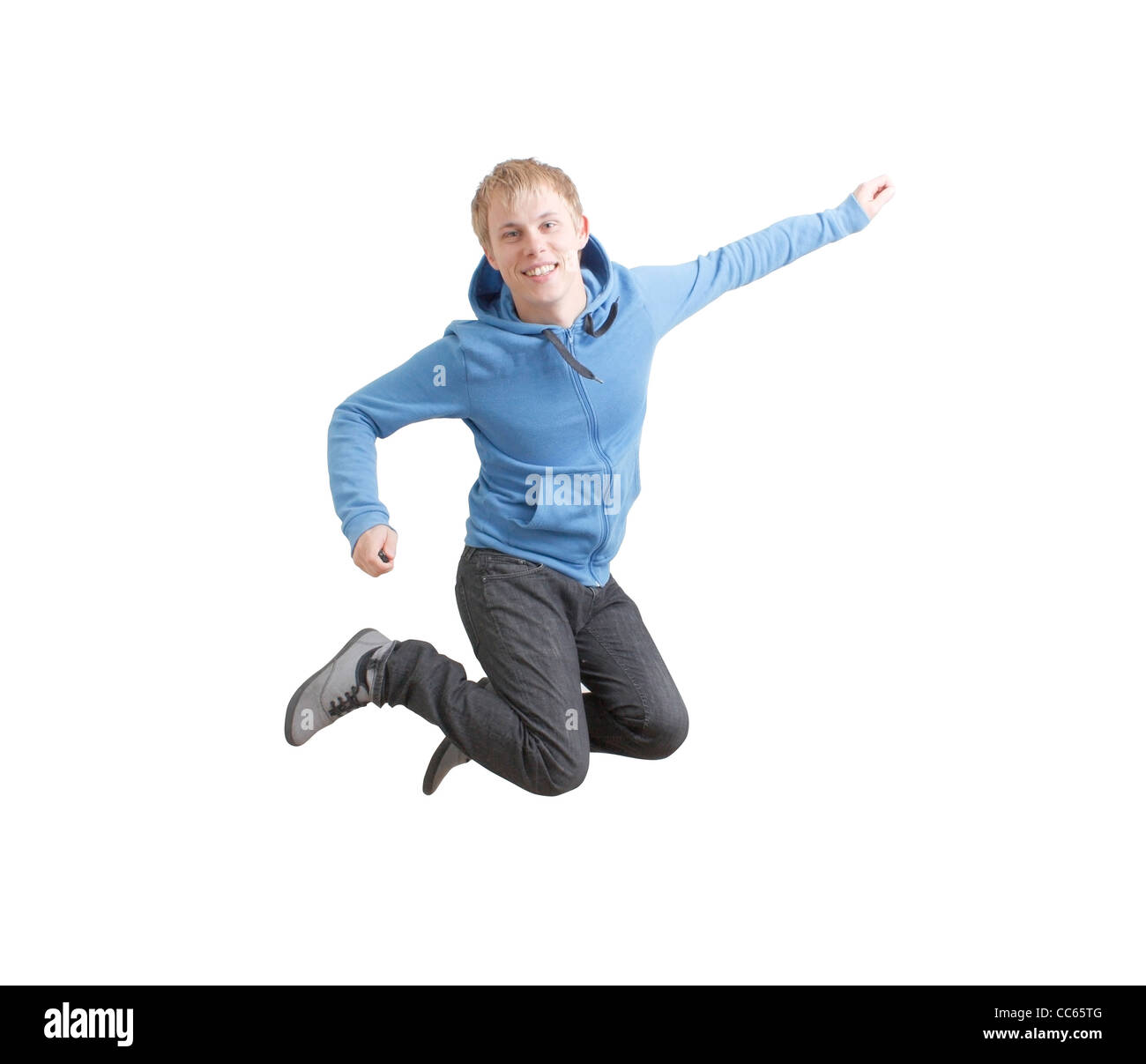Jumping pose Cut Out Stock Images & Pictures - Alamy