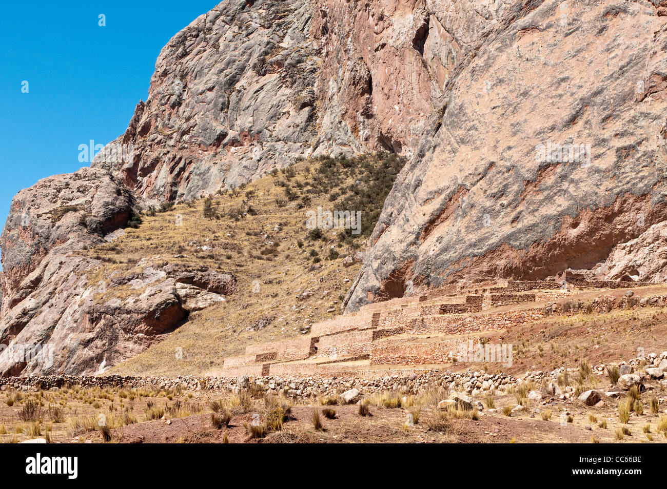 Peru, Pukara. Inca fortress ruins in Pukara near Lake Titicaca, Puno ...
