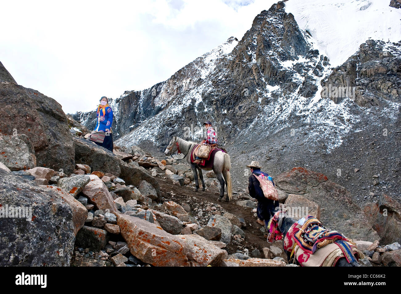 Tibetan People Mountain