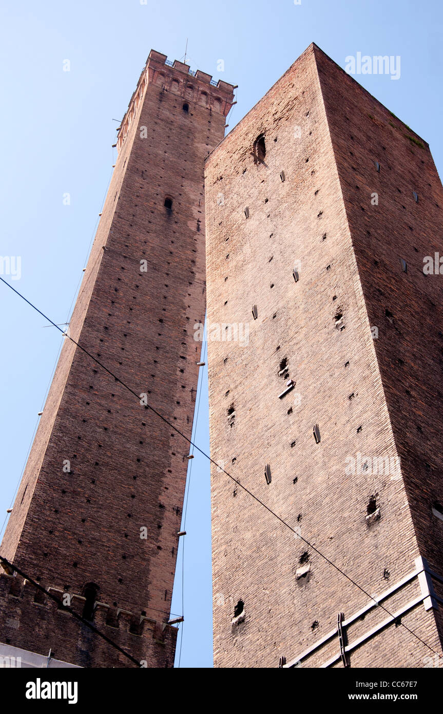 The Medieval Towers in the Beautiful City of Bologna Italy Stock Photo ...