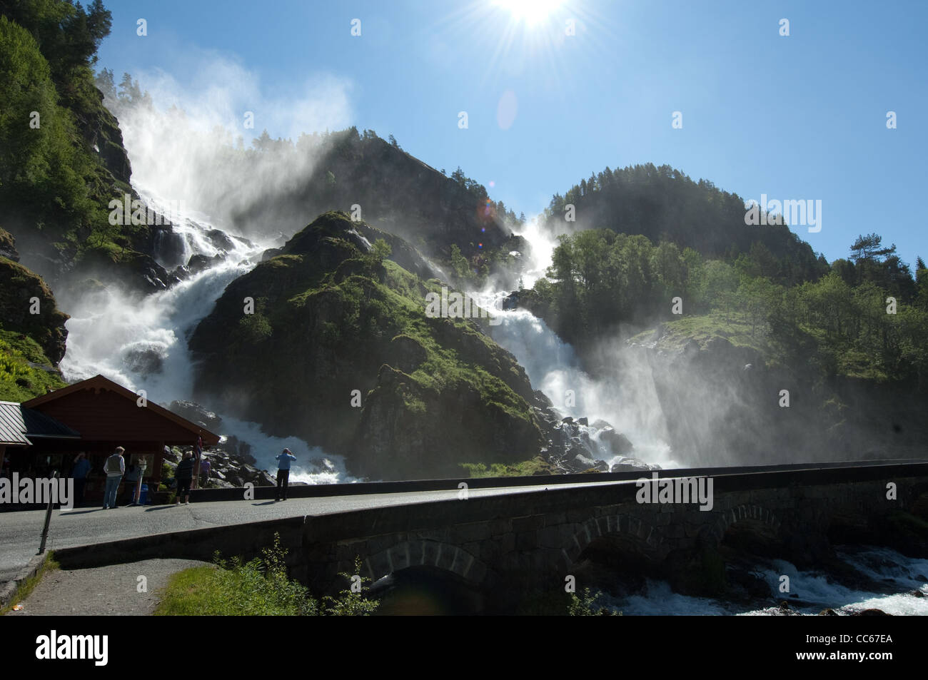 Låtefossen Wasserfall Norway Stock Photo - Alamy