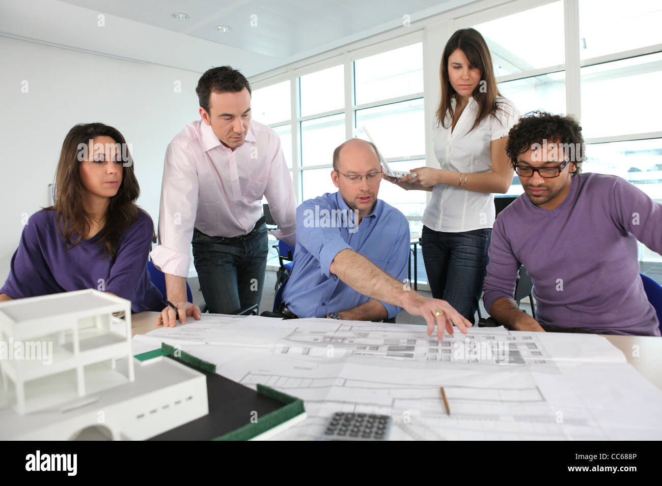 group of architects working Stock Photo - Alamy
