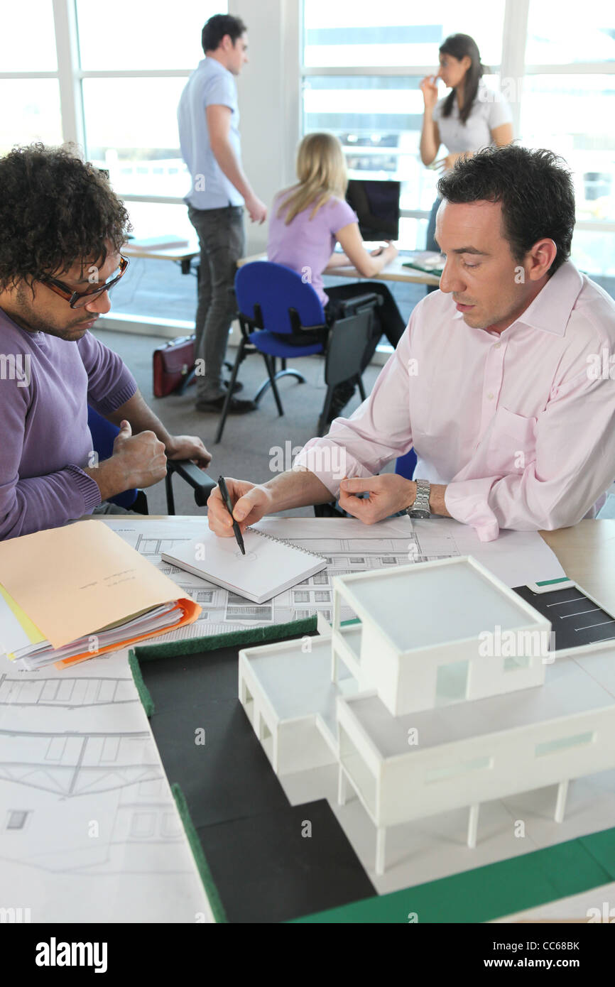 People working in an architect's office Stock Photo - Alamy