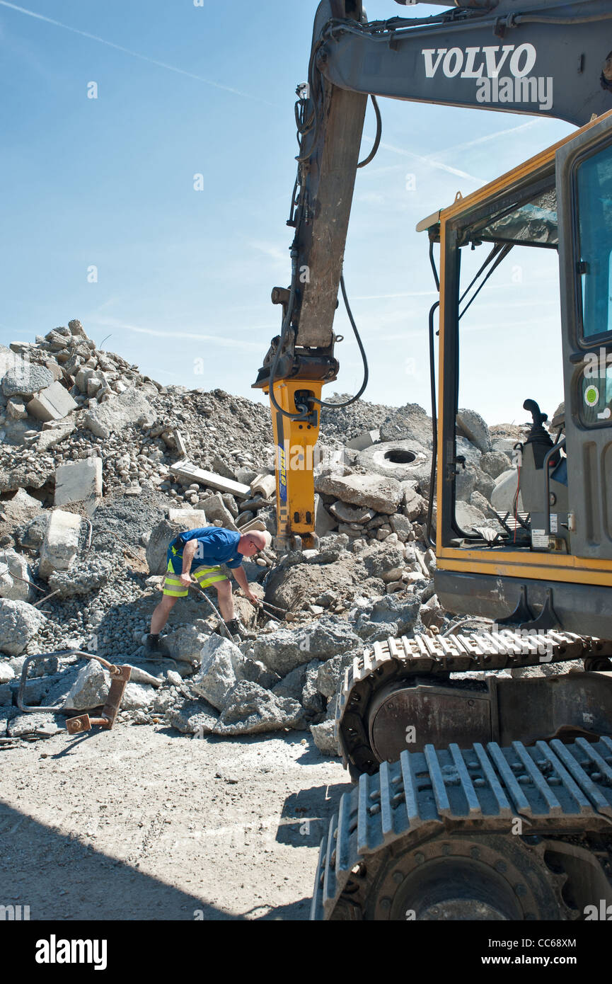 crawler excavators in gravel pit Stock Photo - Alamy