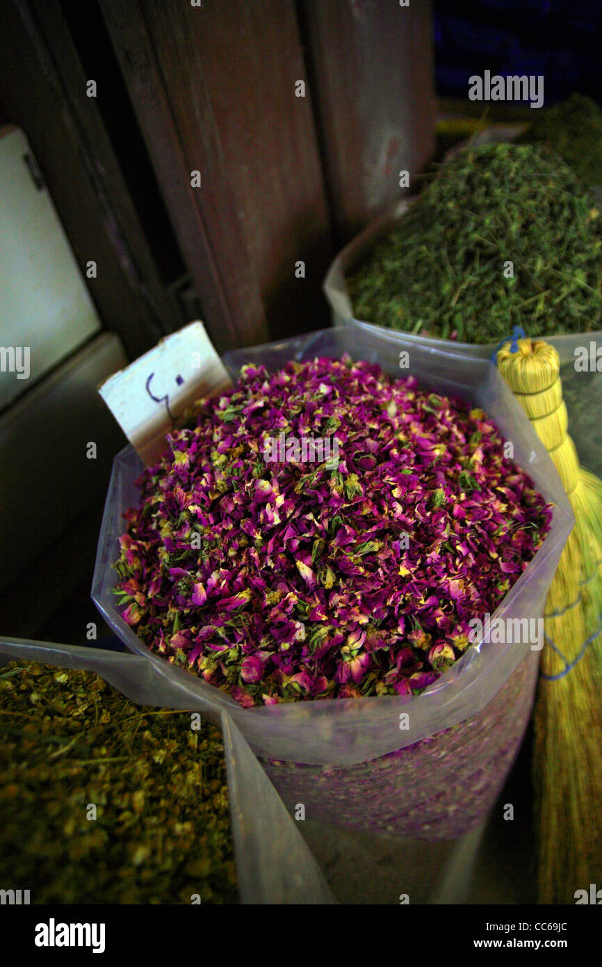 Herbs and spices on sale in Doha souk (souq Stock Photo - Alamy