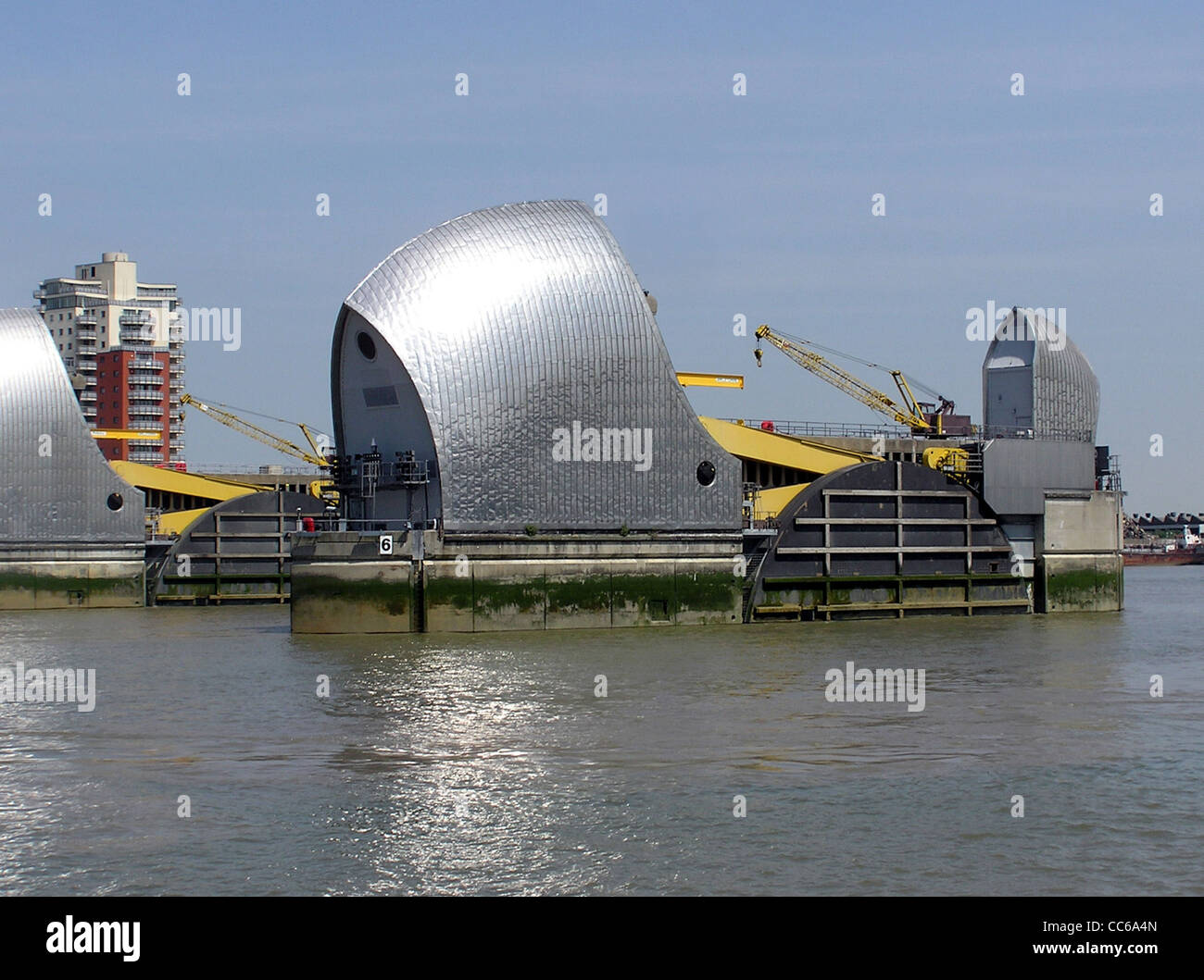 The Thames Barrier, located in London, is a movable flood defense ...