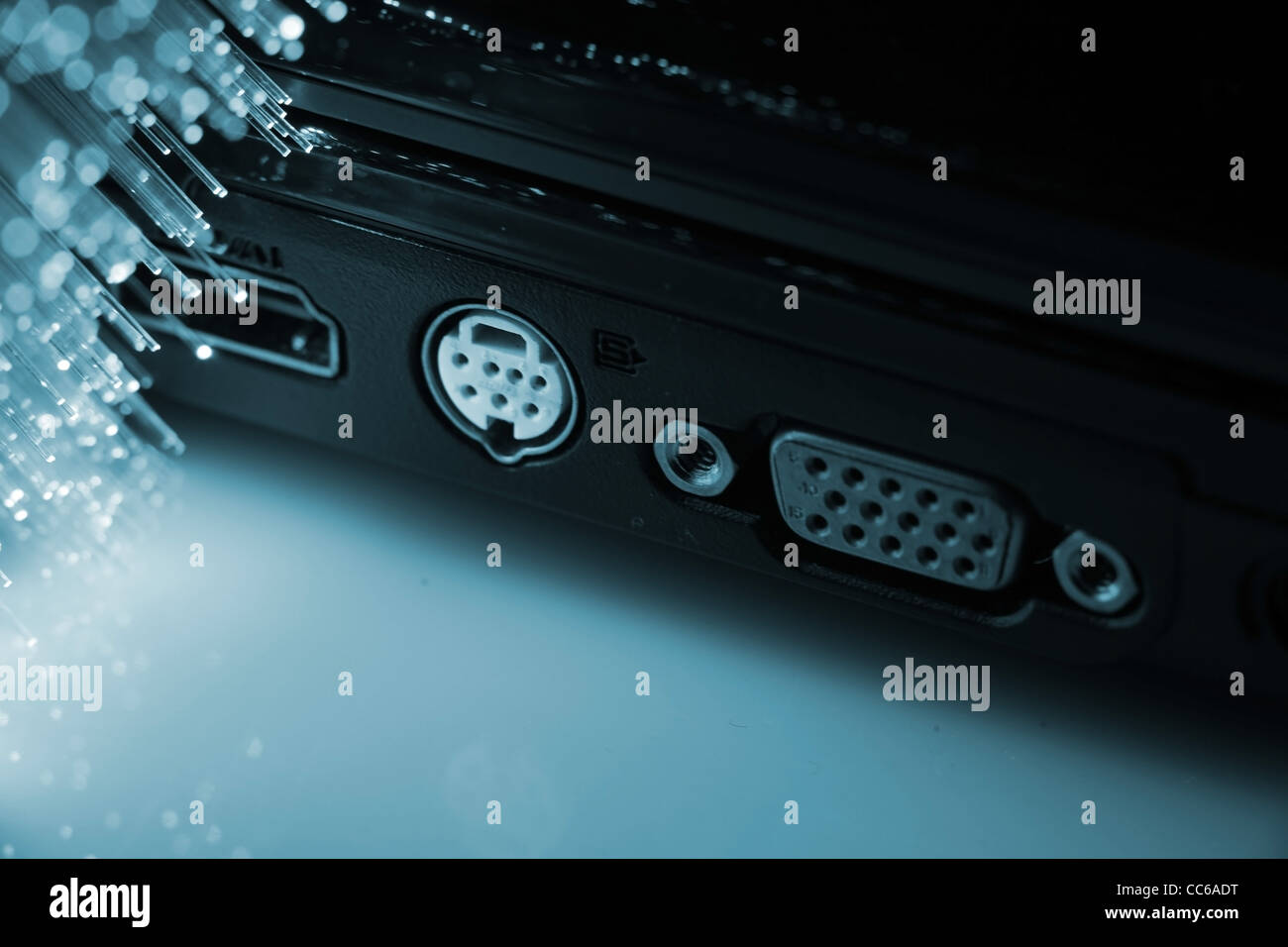 Fiber optics background with lots of blue light spots Stock Photo - Alamy