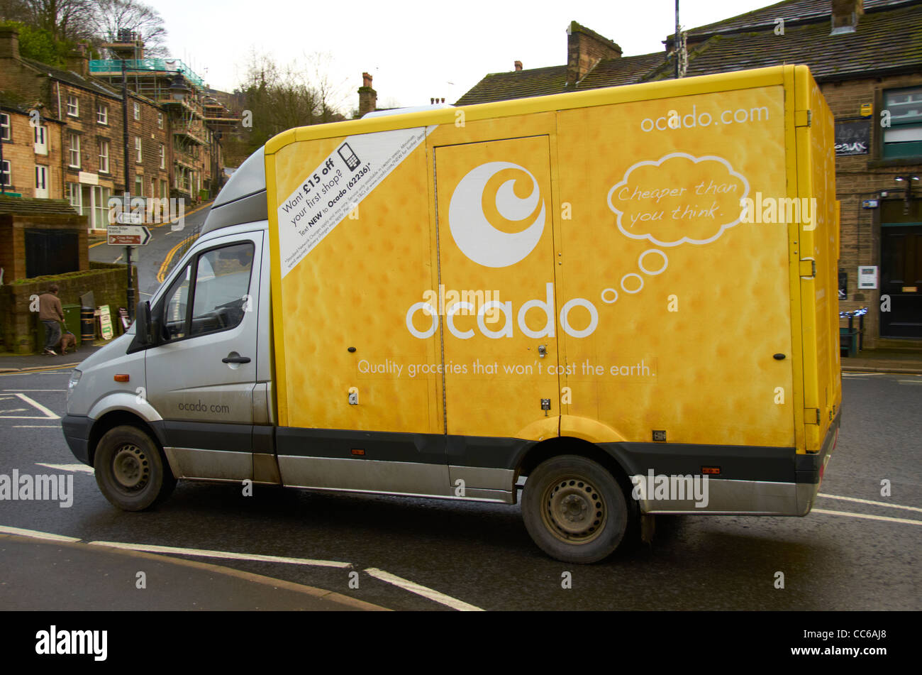 Ocado delivery van on the road in Holmfirth Stock Photo - Alamy