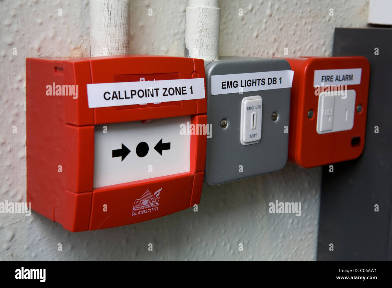 CallPoint Zone 1 EMG Lights Fire Alarm Stock Photo - Alamy
