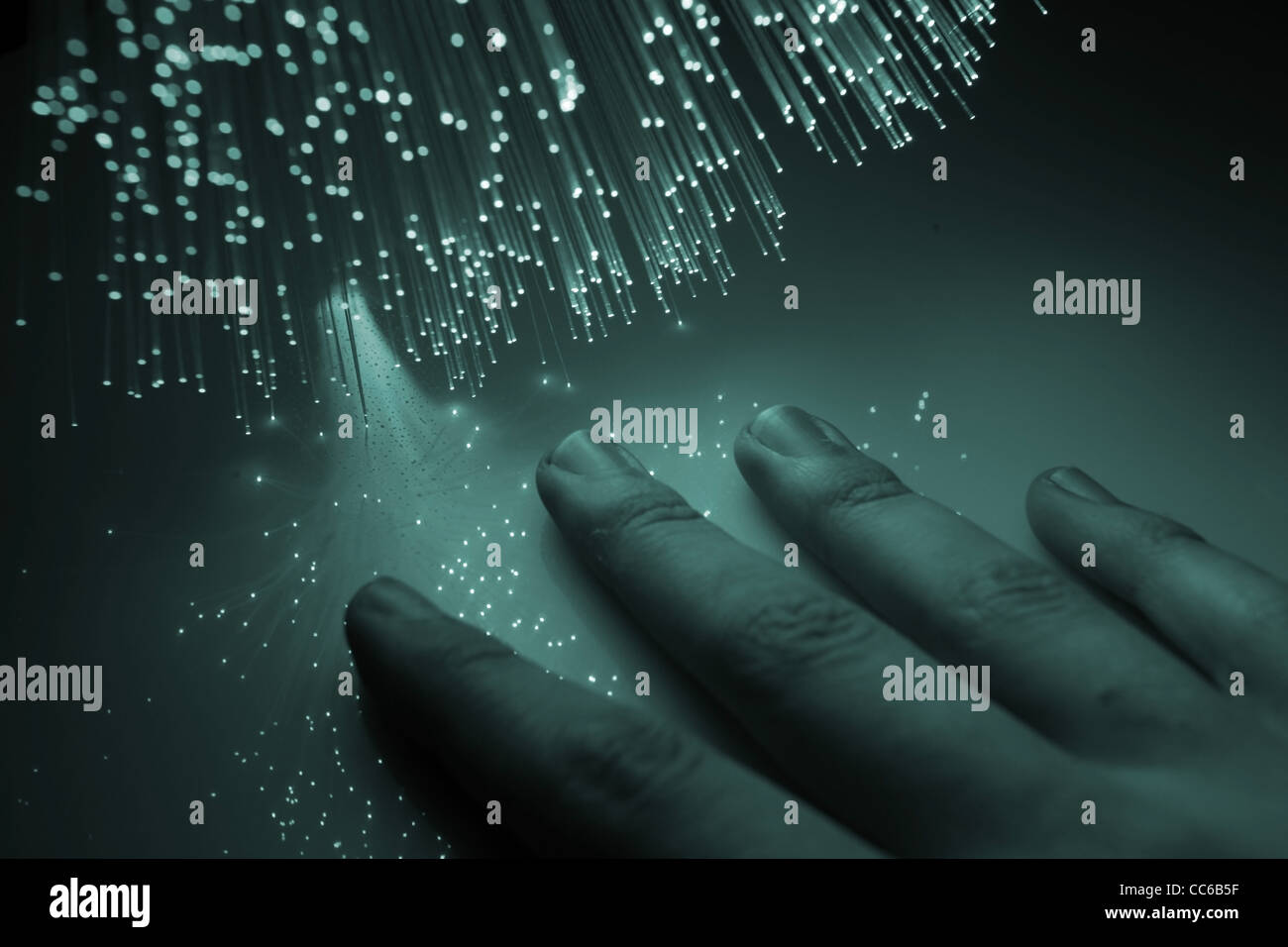 Optical fiber, hand hi-res stock photography and images - Alamy