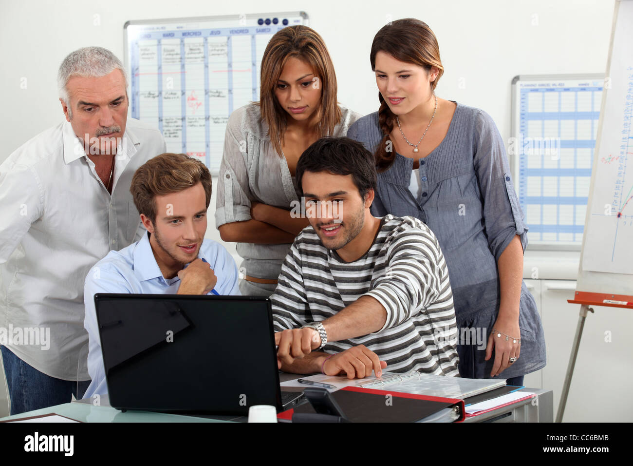 Students in training room Stock Photo - Alamy