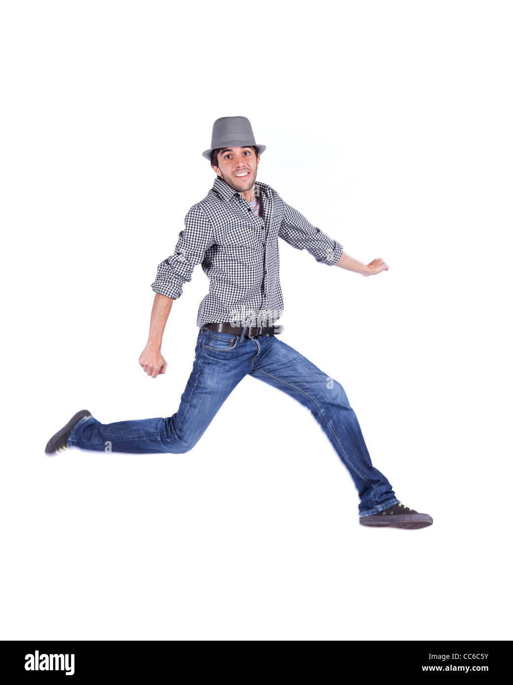 Fashion man jumping Cut Out Stock Images & Pictures - Alamy