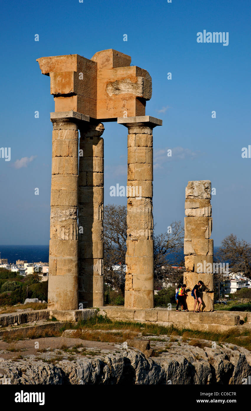 The temple of Pythion Apollo, on the hill of Monte Smith, where the ...