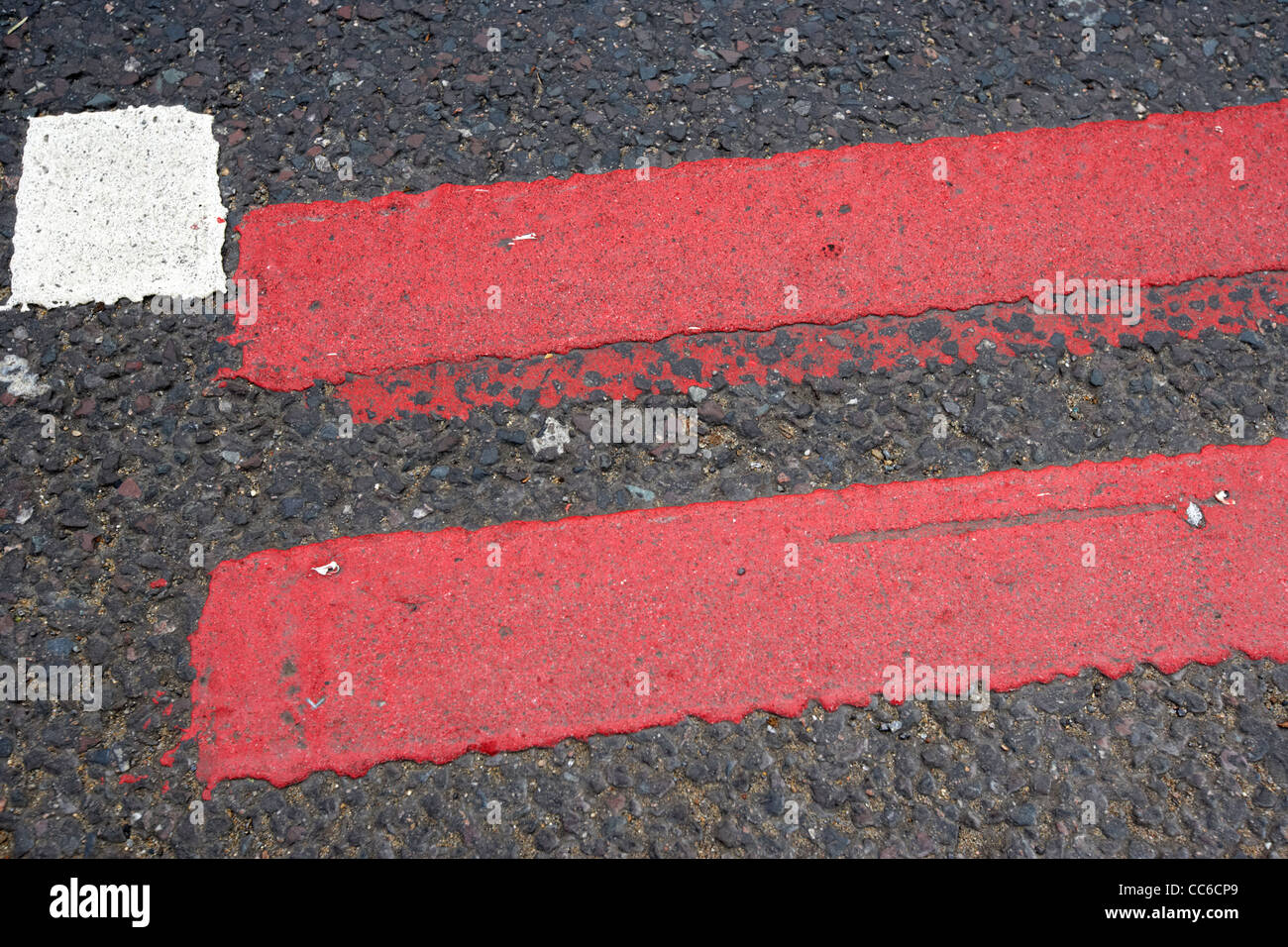 double red lines no parking London England UK United kingdom Stock ...
