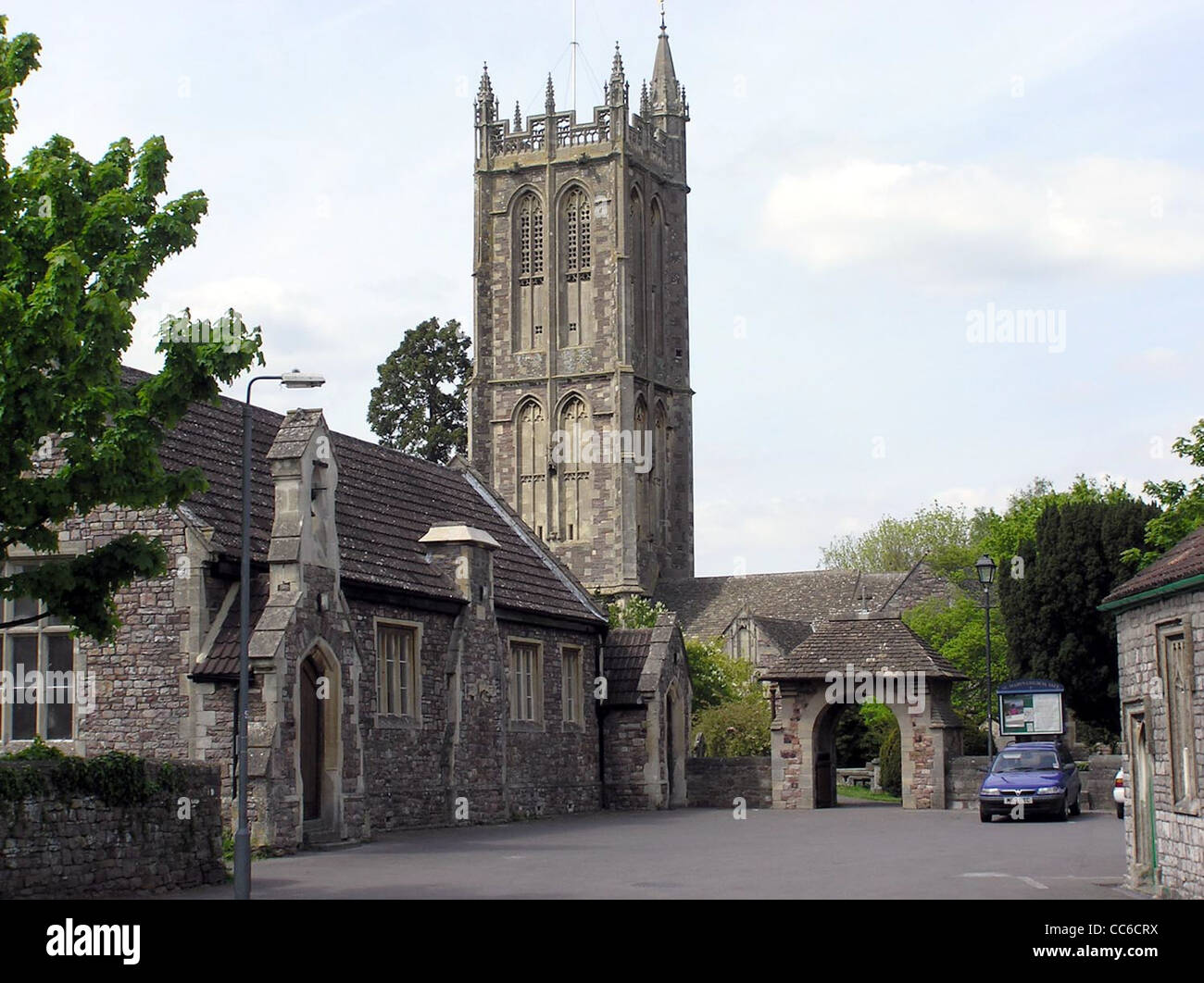 The Yate church tower and lych gate are historic features located in ...