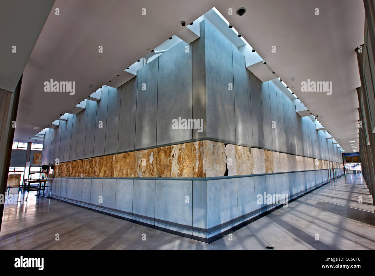 Inside view of the (new) Acropolis museum. Here you see part of the Parthenon gallery on the 3rd ...