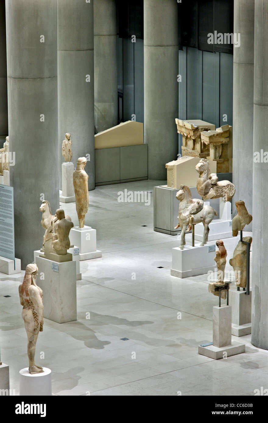 Inside view of the (new) Acropolis museum. Here you can see the Archaic ...
