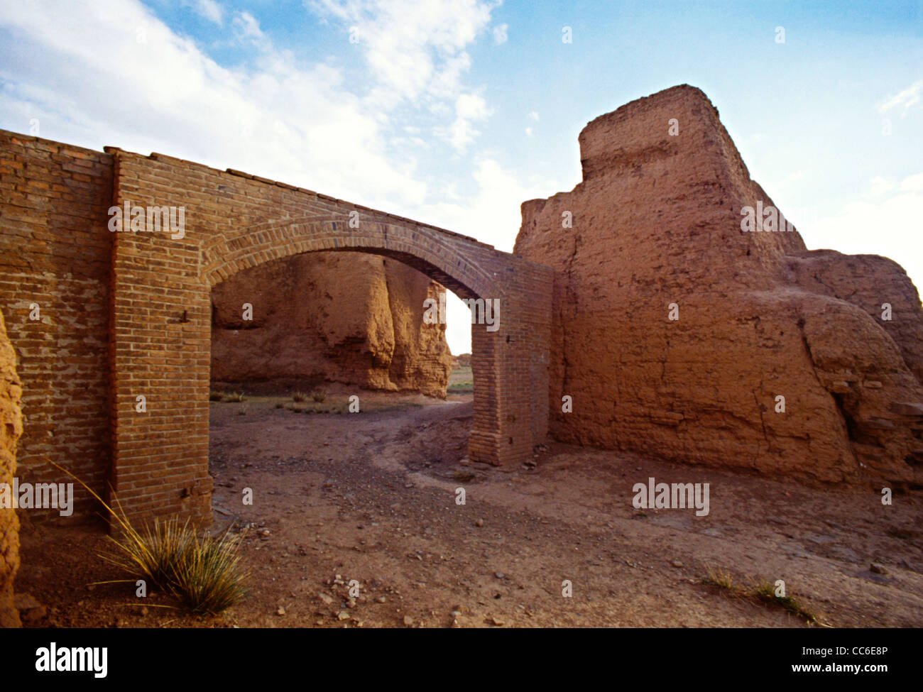 Entrance of the Songshan Ancient Town, Wuwei, Gansu , China Stock Photo ...