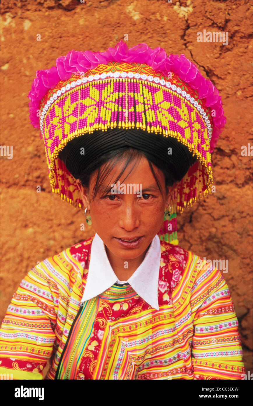 Yi woman in traditional costume, Dechang, Liangshan, Sichuan , China ...
