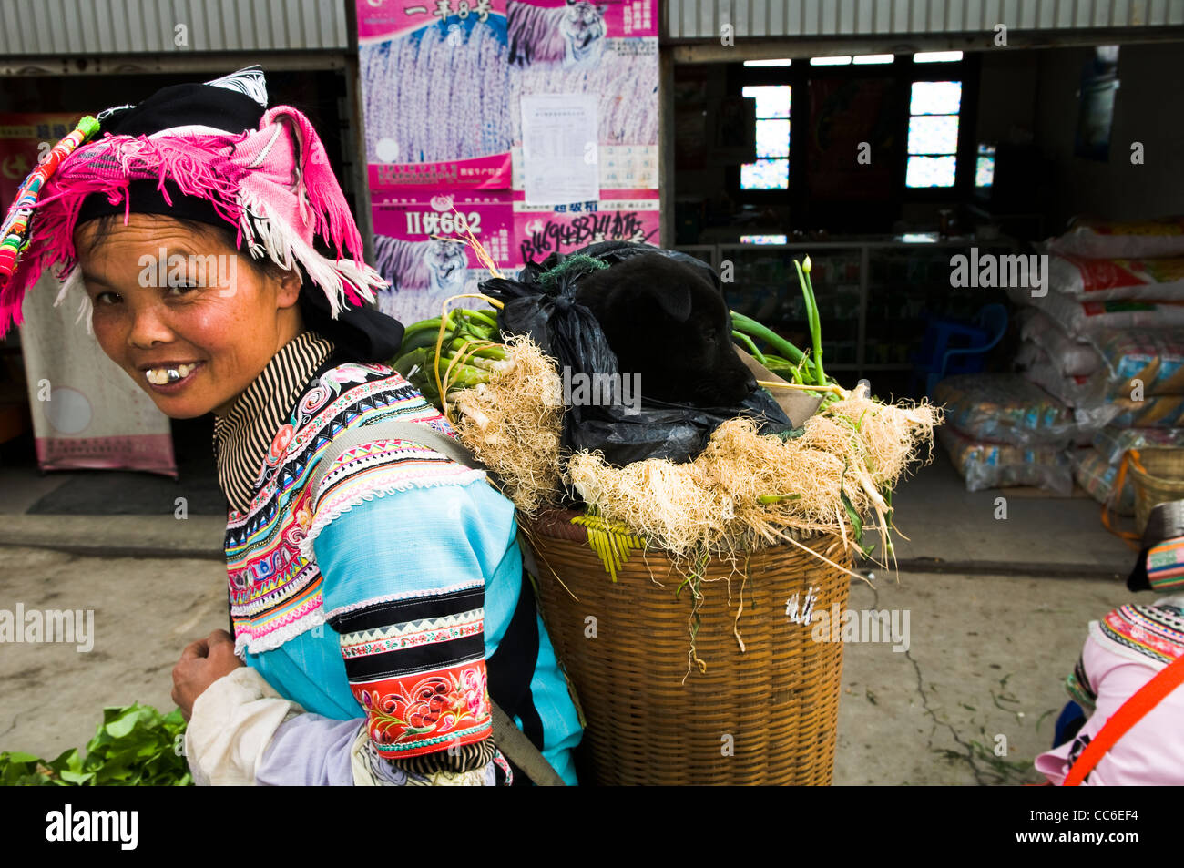 Hani minority woman in Yunnan, China Stock Photo - Alamy