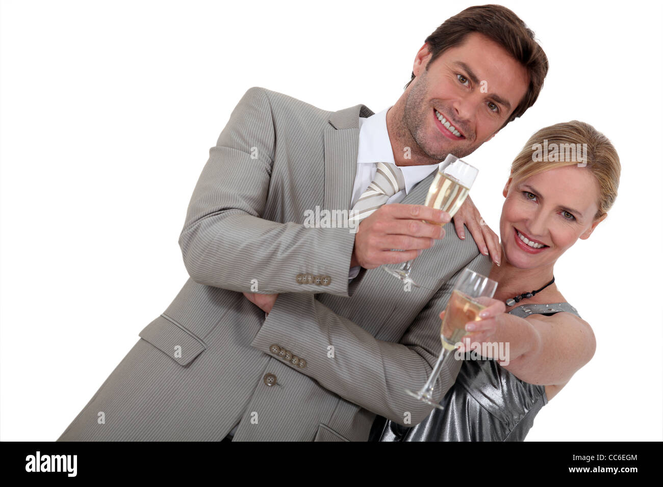 Couple drinking champagne Stock Photo - Alamy