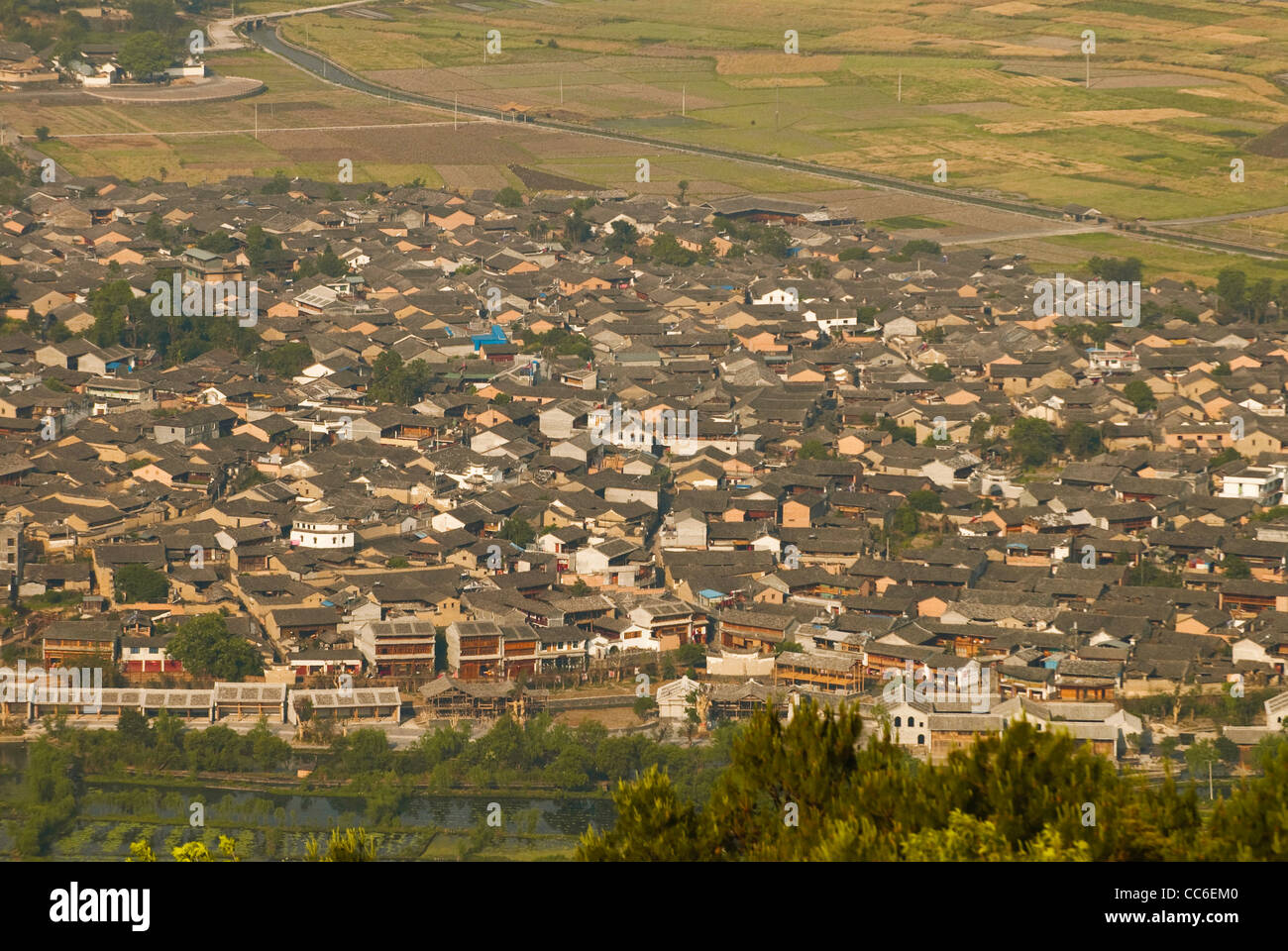 aerial view of the Heshun Ancient Town, Tengchong, Baoshan, Yunnan ...