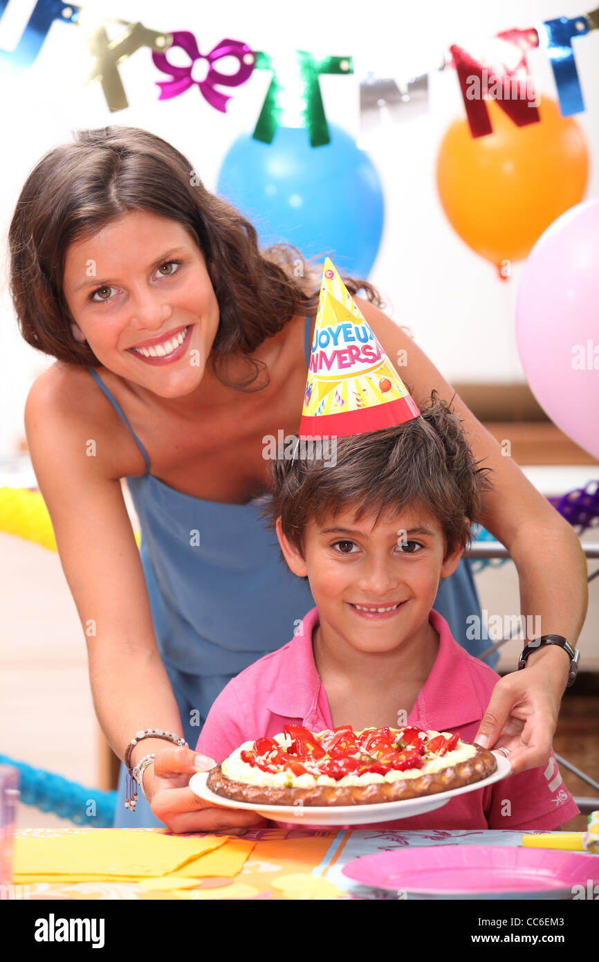 little boy celebrating his birthday Stock Photo - Alamy