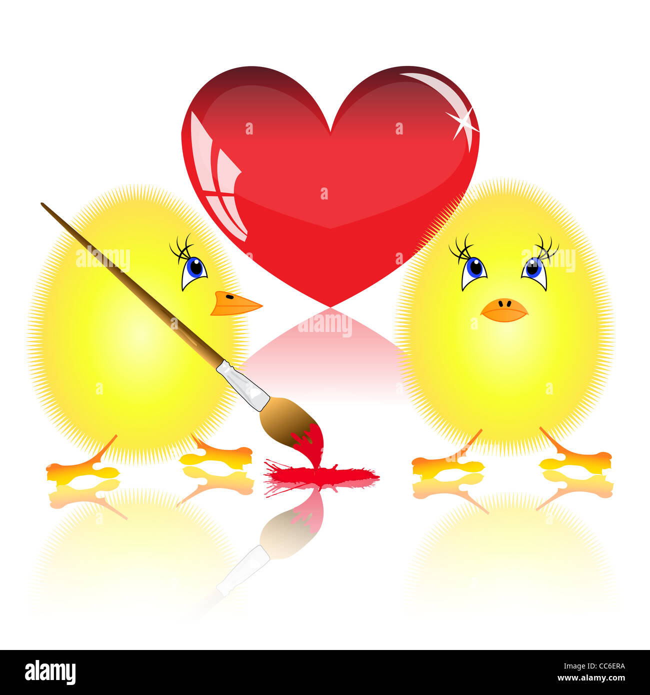 Small fluffy chickens on a white background Stock Photo - Alamy