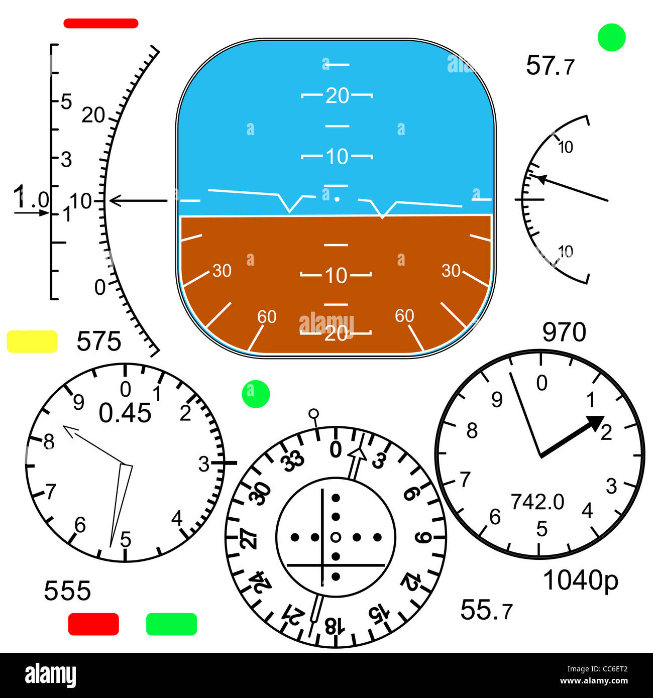 Control panel in a plane cockpit Stock Photo - Alamy