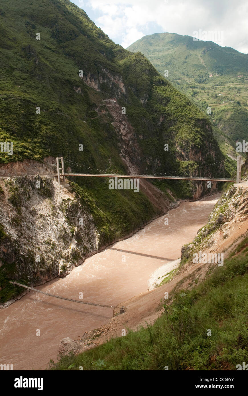 Jihong Highway Bridge and Ji Hong Bridge over the Lancangjiang River ...