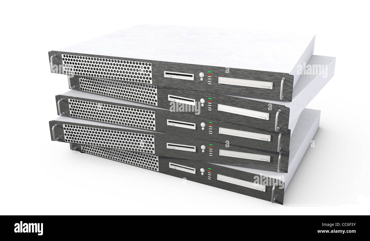 Rack Servers on white background Stock Photo - Alamy