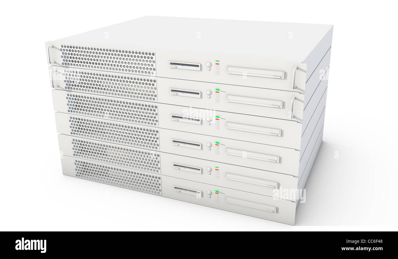 Rack Servers on white background Stock Photo - Alamy