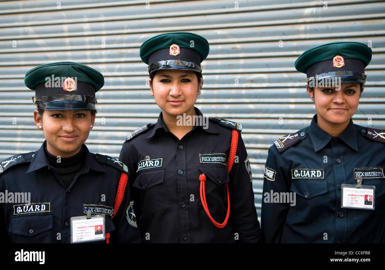 Beautiful Nepalese security women in Kathmandu, Nepal Stock Photo - Alamy