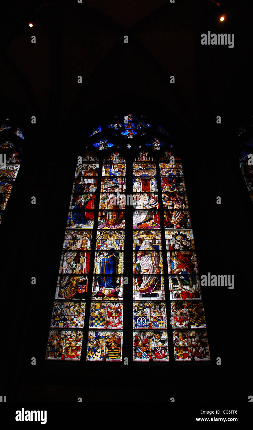Stained glass window in the Berlin Cathedral, Berlin, Germany Stock ...
