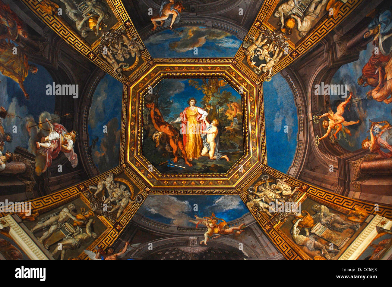 Elaborate drawing and carvings of the Vatican Museums, Vatican Stock ...