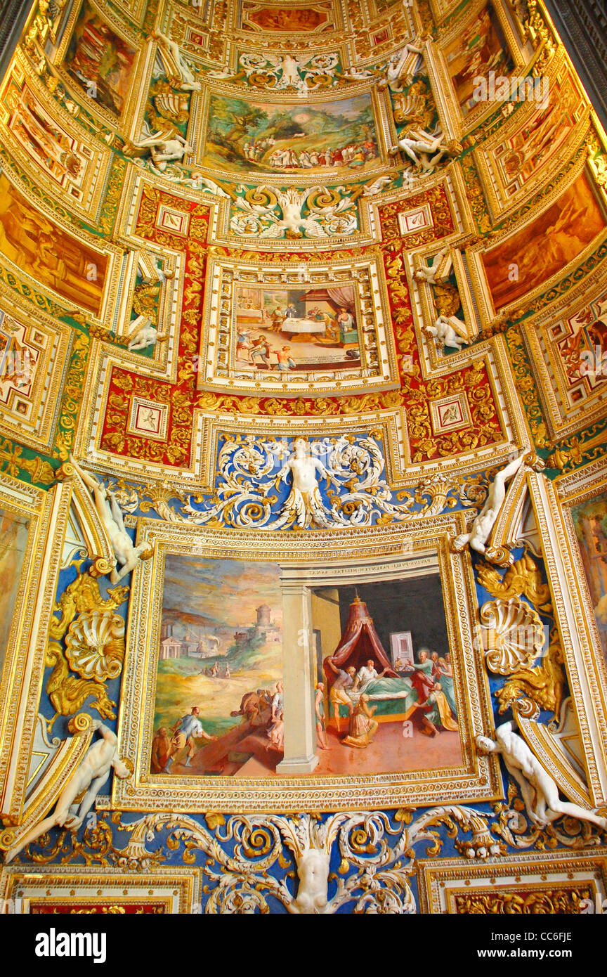 Elaborate drawing and carvings of the Vatican Museums, Vatican Stock ...